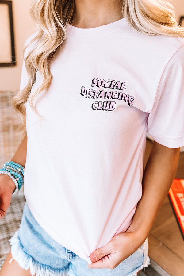 Social Distancing Club Tee In Pink • Impressions Online Boutique