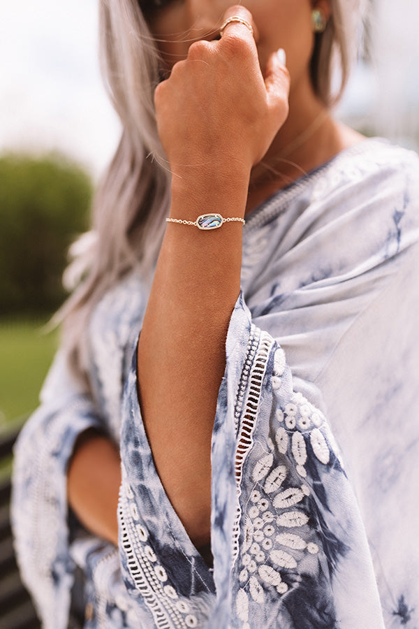 Kendra Scott Elaina Gold Adjustable Chain Bracelet in Abalone Shell ...