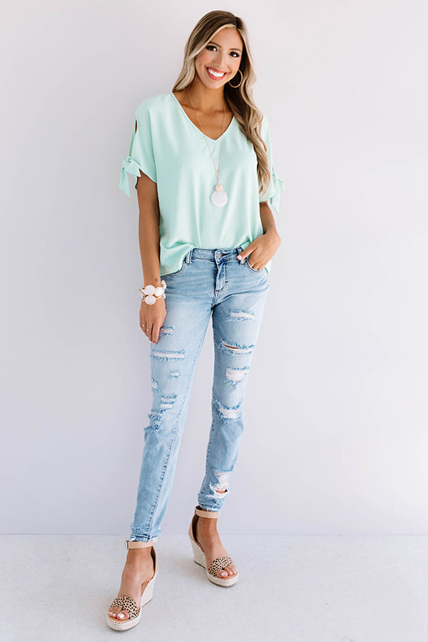 Away On A Jet Plane Shift Top In Mint • Impressions Online Boutique