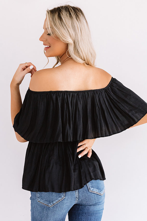 Under The Italian Sun Off Shoulder Top In Black • Impressions Online ...