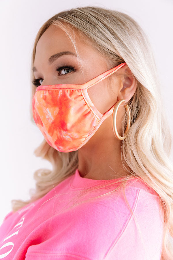 Solo Trip Cloth Face Mask in Neon Coral Tie Dye • Impressions Online ...