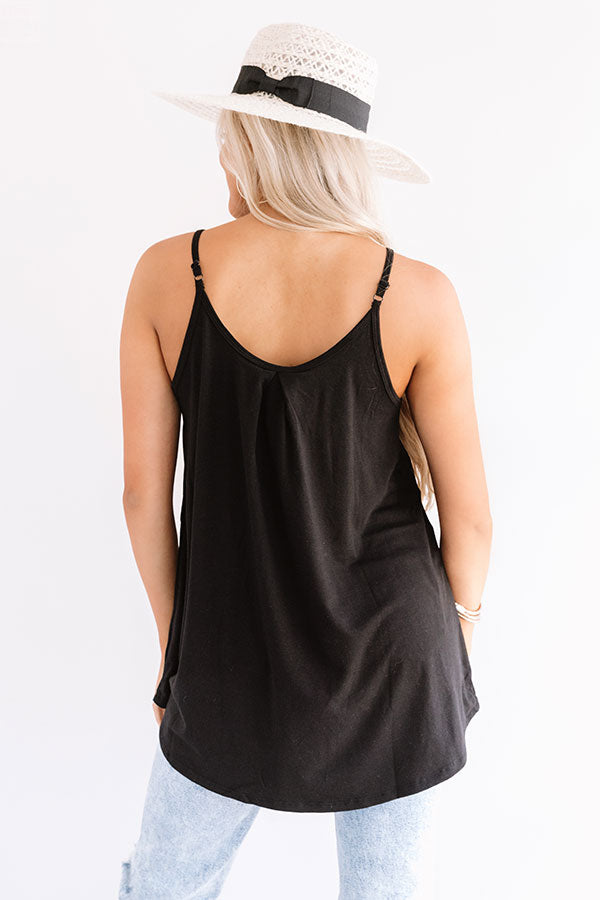 Free Flowing Shift Tank in Black • Impressions Online Boutique