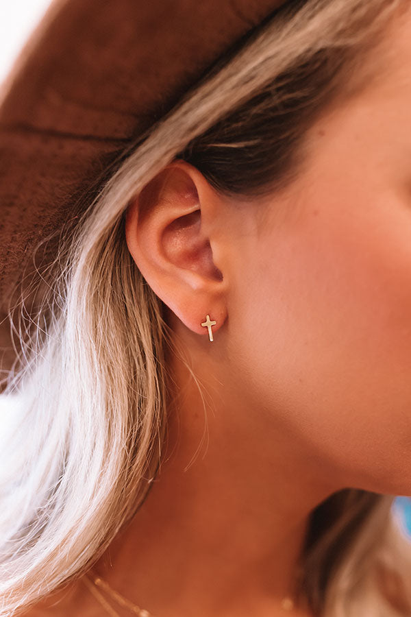 Bracha Cross Stud Earrings • Impressions Online Boutique