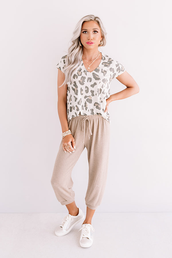Top Spot Leopard Tee In Beige • Impressions Online Boutique