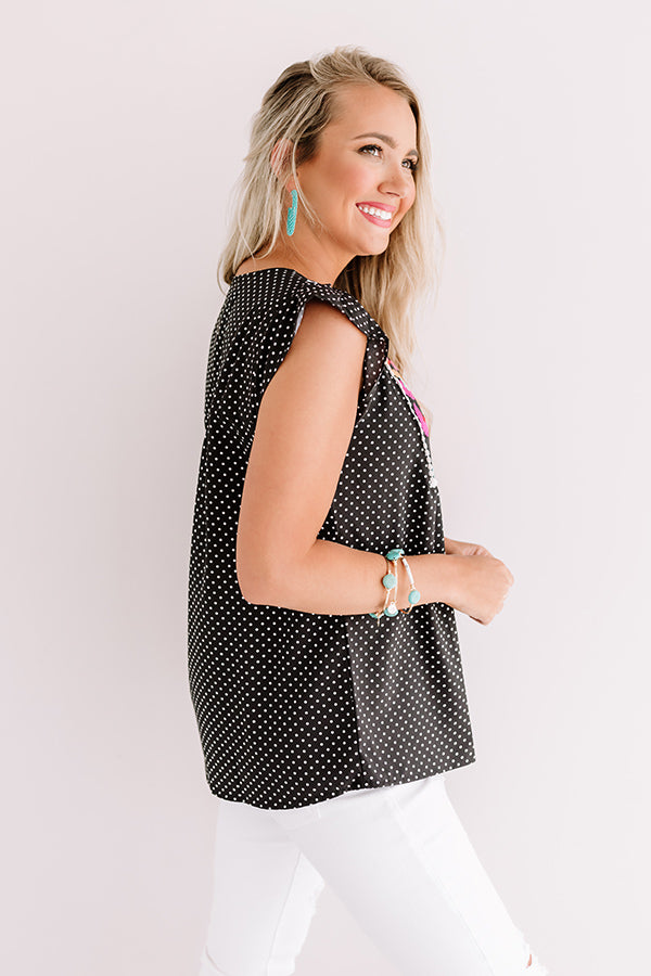 Wild Flower Embroidered Shift Top In Black • Impressions Online Boutique