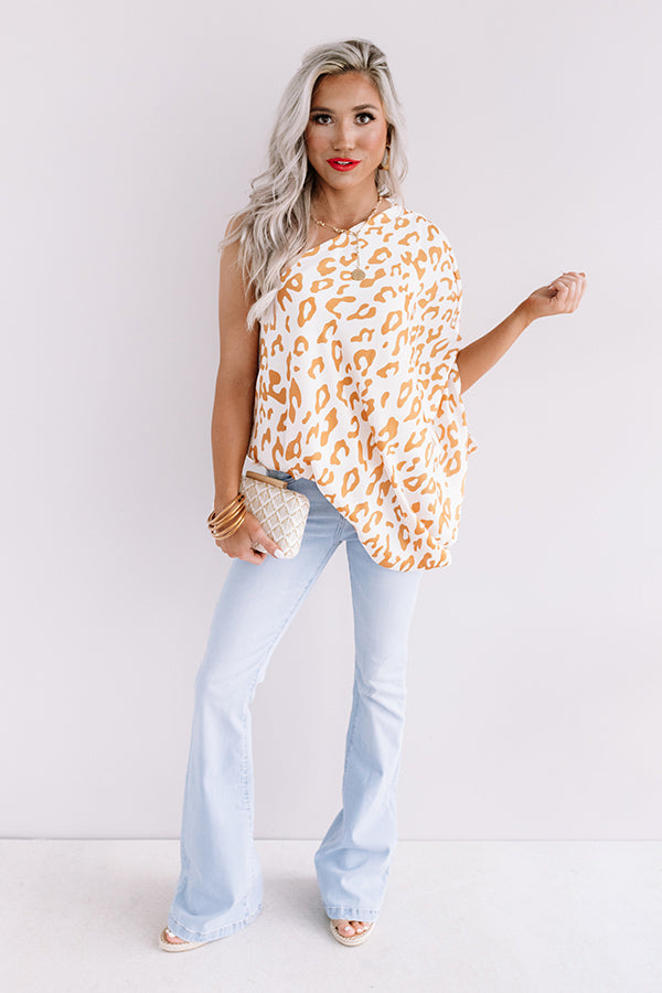 Grand Evening Leopard Top In Marigold • Impressions Online Boutique