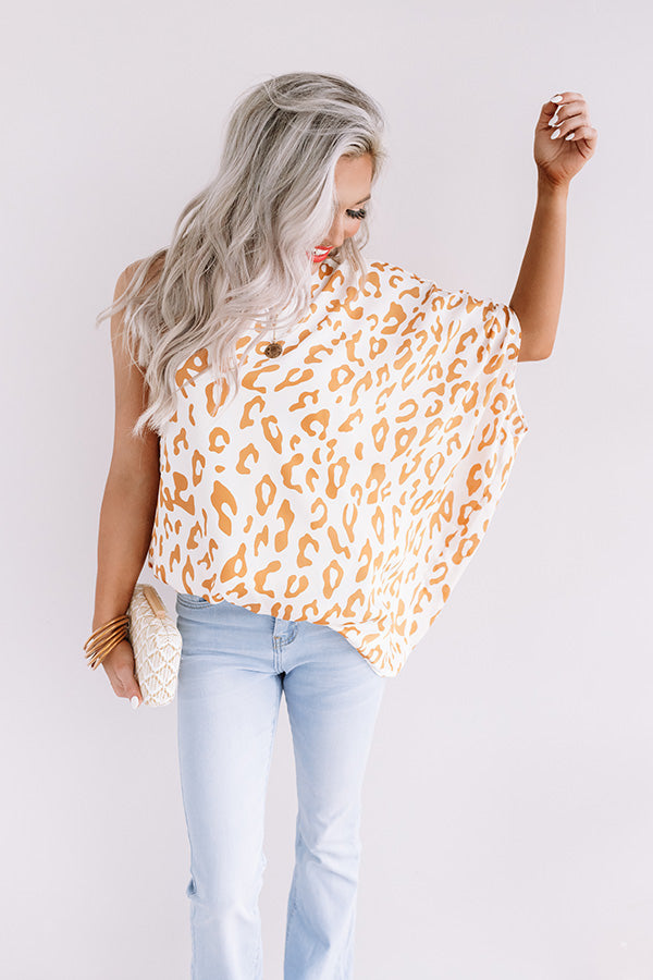 Grand Evening Leopard Top In Marigold • Impressions Online Boutique