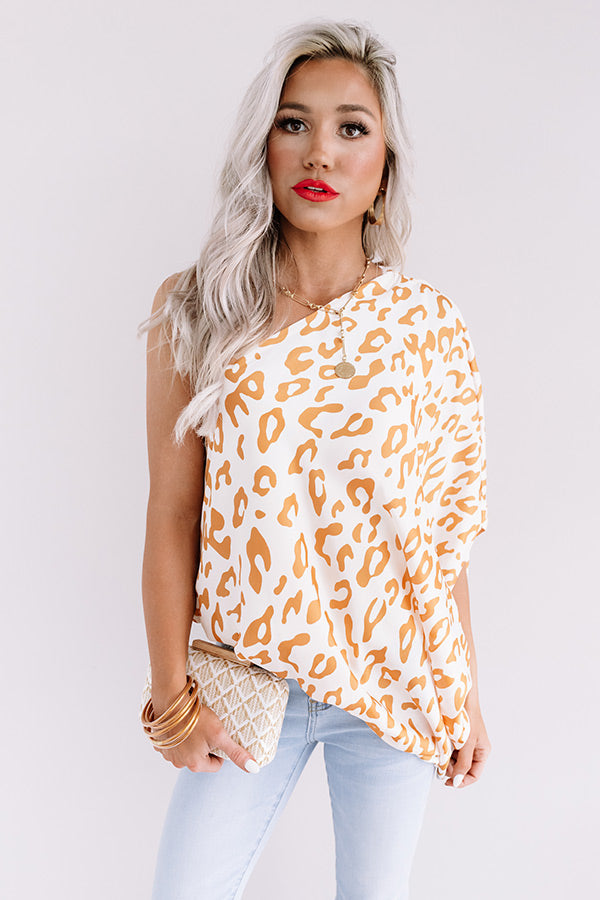 Grand Evening Leopard Top In Marigold • Impressions Online Boutique