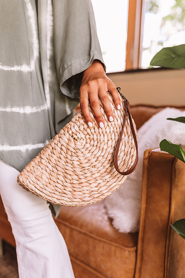 Stylish By Design Woven Clutch In Tan • Impressions Online Boutique
