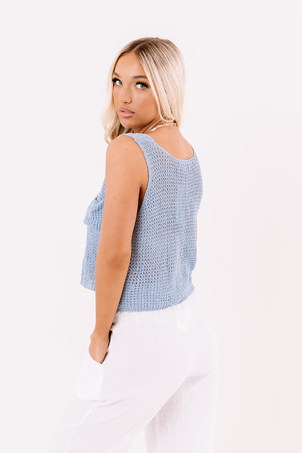 Acting Shy Knit Tank In Sky Blue • Impressions Online Boutique