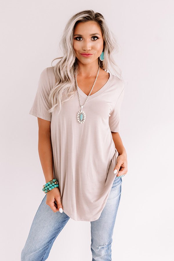 Coastal Chic Shift Tee In Warm Taupe – Impressions Online Boutique