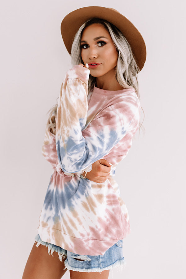 Style Bandit Tie Dye Sweatshirt In Blush • Impressions Online Boutique