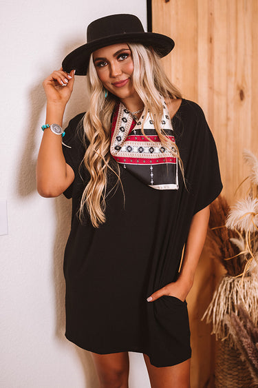 Modern Magic Tunic Dress In Black – Impressions Online Boutique