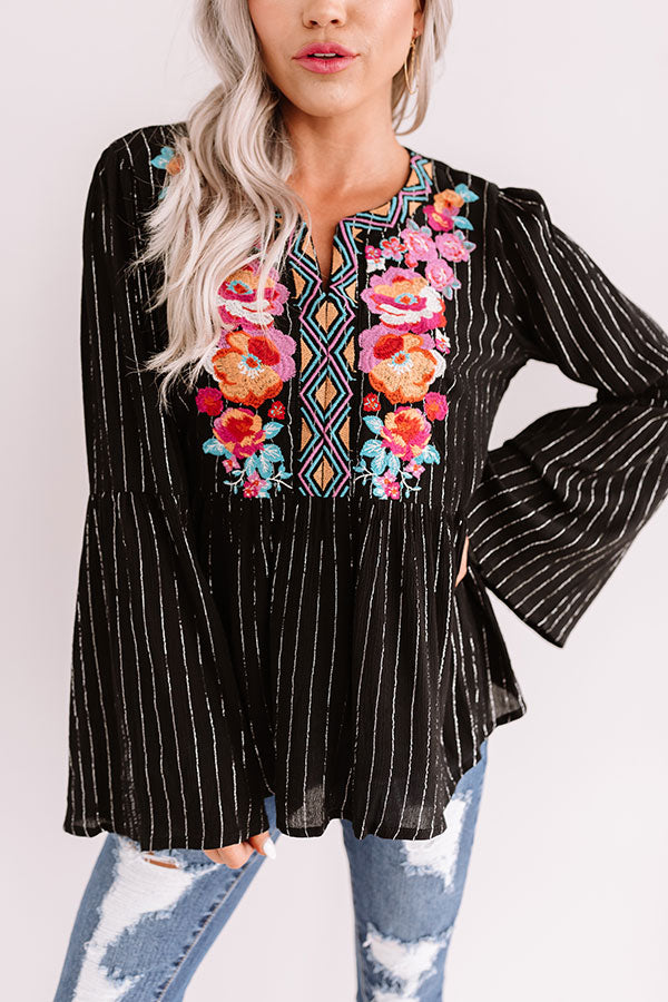 Honest And Upfront Embroidered Top • Impressions Online Boutique