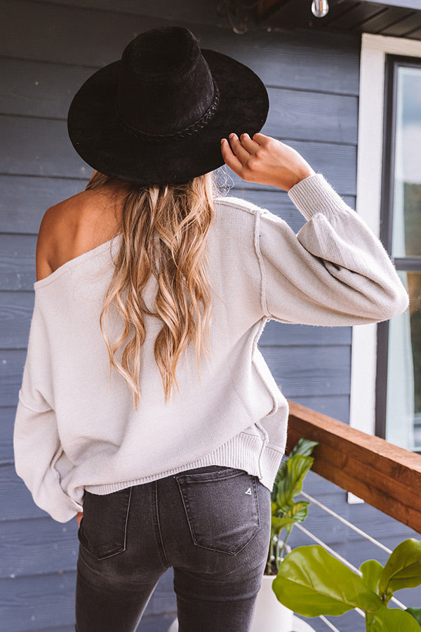 Cabin Vacay Sweater In Grey • Impressions Online Boutique