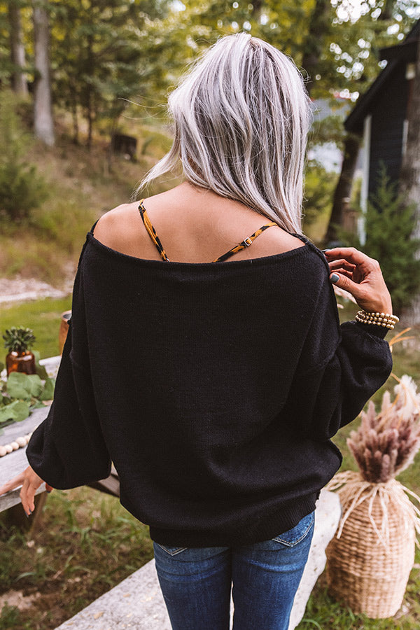 Cabin Vacay Sweater In Black • Impressions Online Boutique