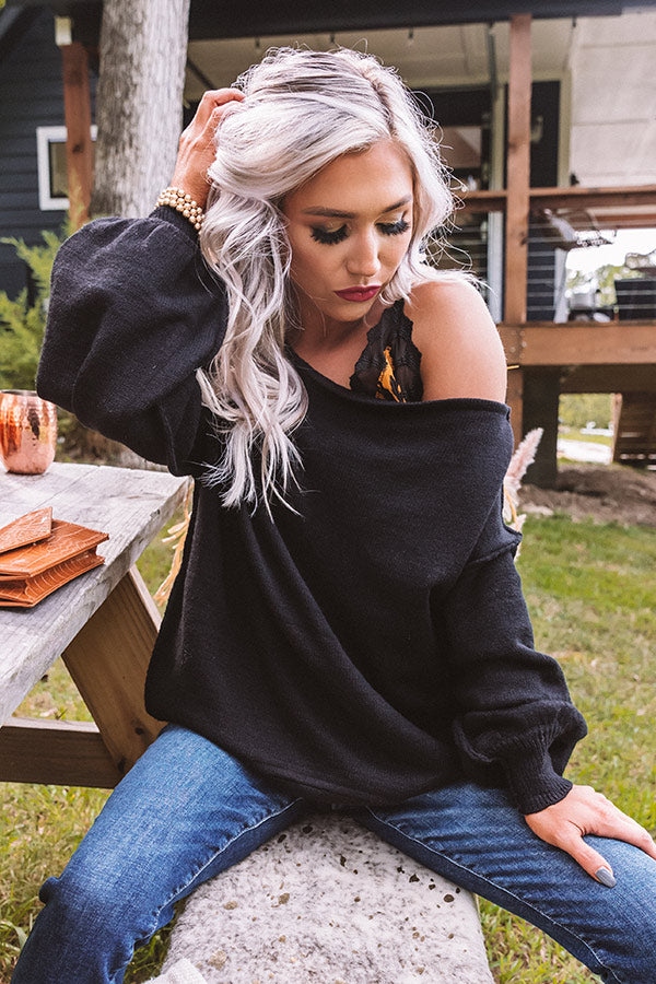 Cabin Vacay Sweater In Black • Impressions Online Boutique