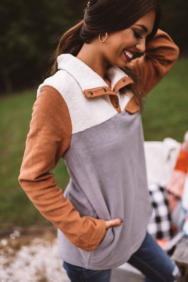 Cabins And Cozy Pullover In Grey • Impressions Online Boutique