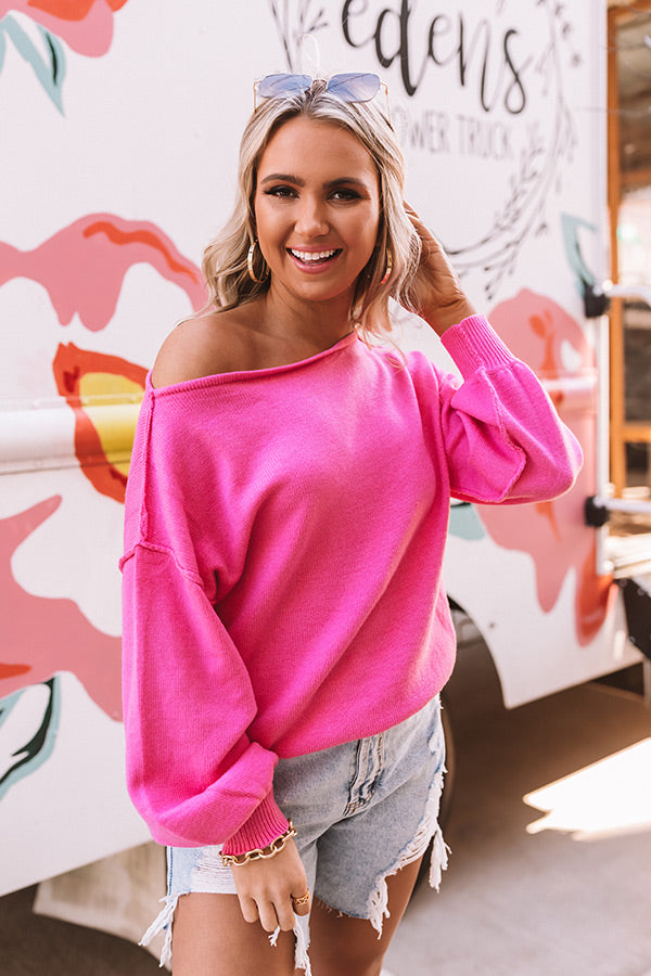 Cabin Vacay Sweater In Pink • Impressions Online Boutique