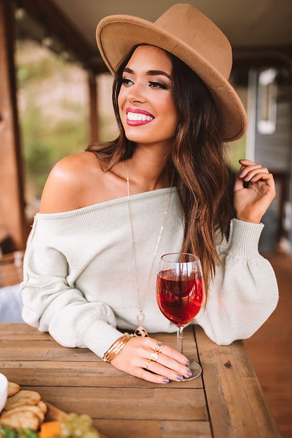 Cabin Vacay Sweater In Pear • Impressions Online Boutique