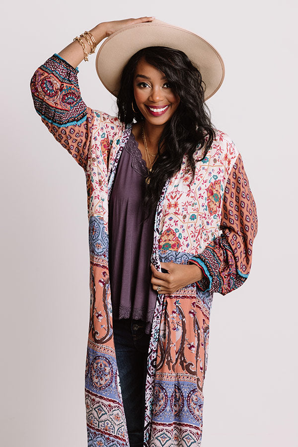 Out Of The Woods Floral Duster In Lavender • Impressions Online Boutique