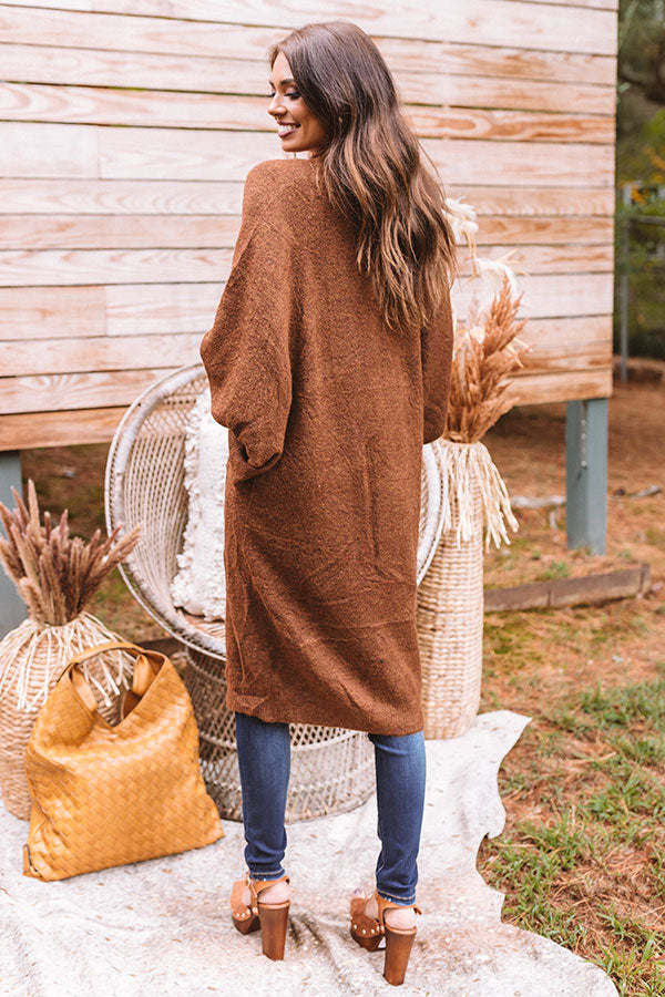 Fall Morning Duster Cardigan in Chocolate • Impressions Online Boutique