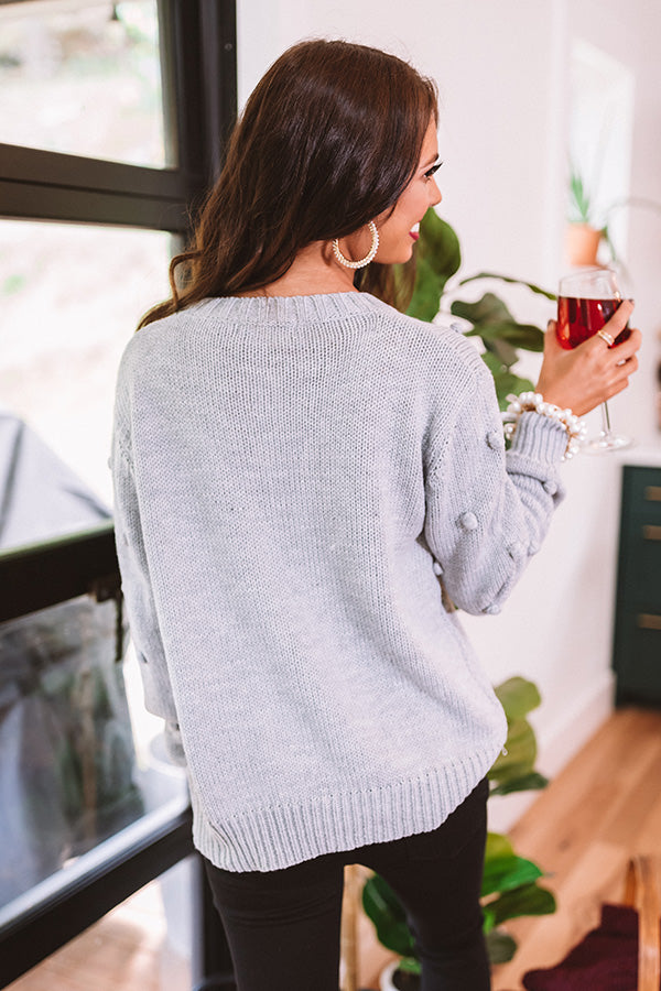 Undercover Sweetness Knit Sweater In Grey • Impressions Online Boutique