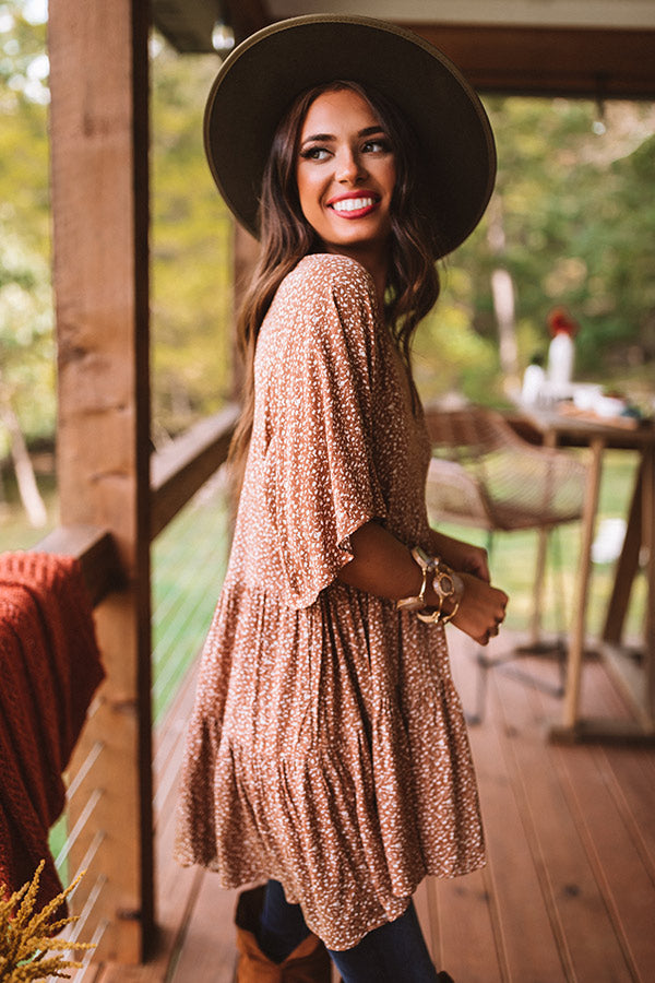 Warm Smiles Shift Dress In Camel • Impressions Online Boutique