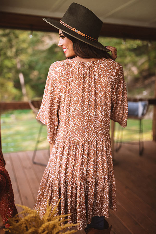 Warm Smiles Shift Dress In Camel • Impressions Online Boutique