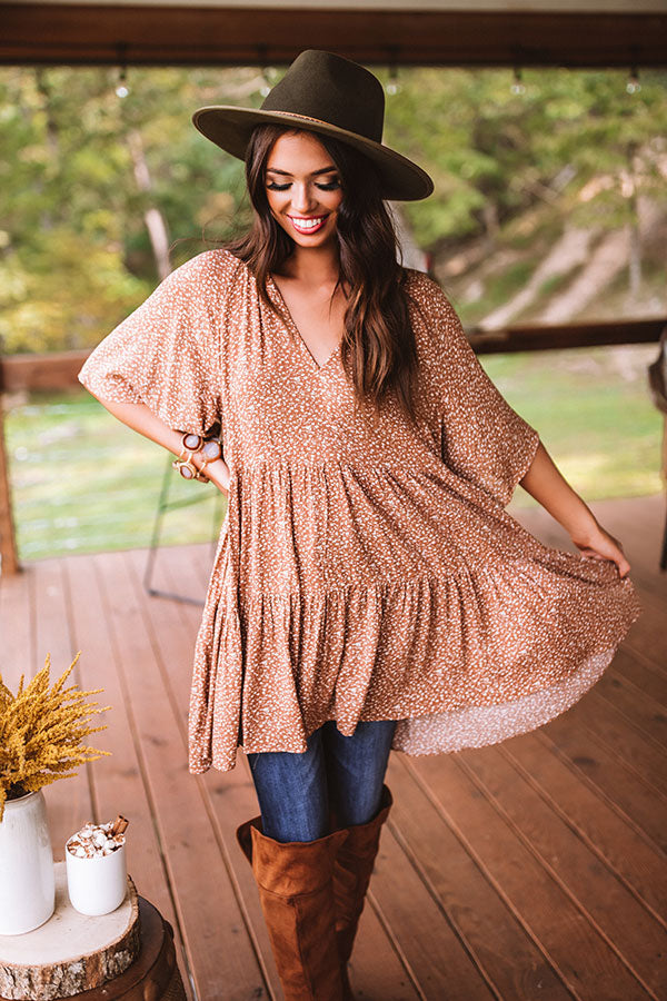 Warm Smiles Shift Dress In Camel • Impressions Online Boutique