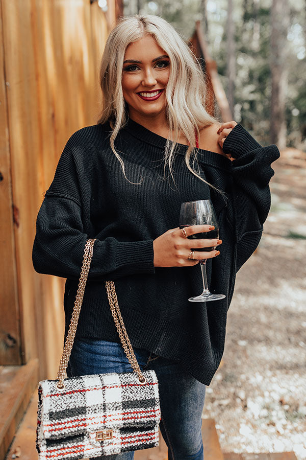 Mind Your Manners Knit Sweater In Black • Impressions Online Boutique