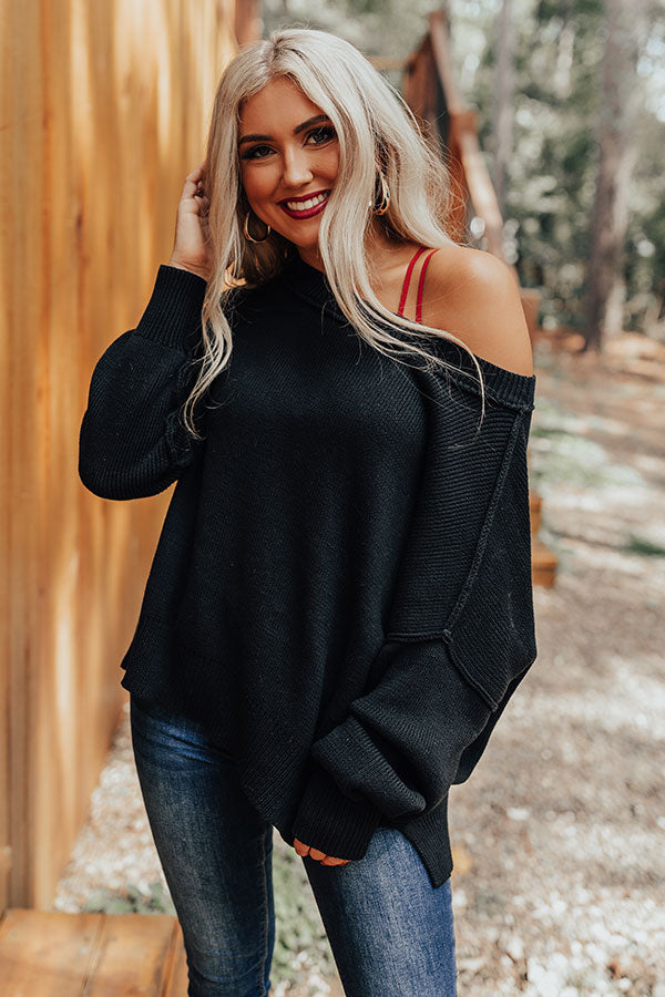 Mind Your Manners Knit Sweater In Black • Impressions Online Boutique
