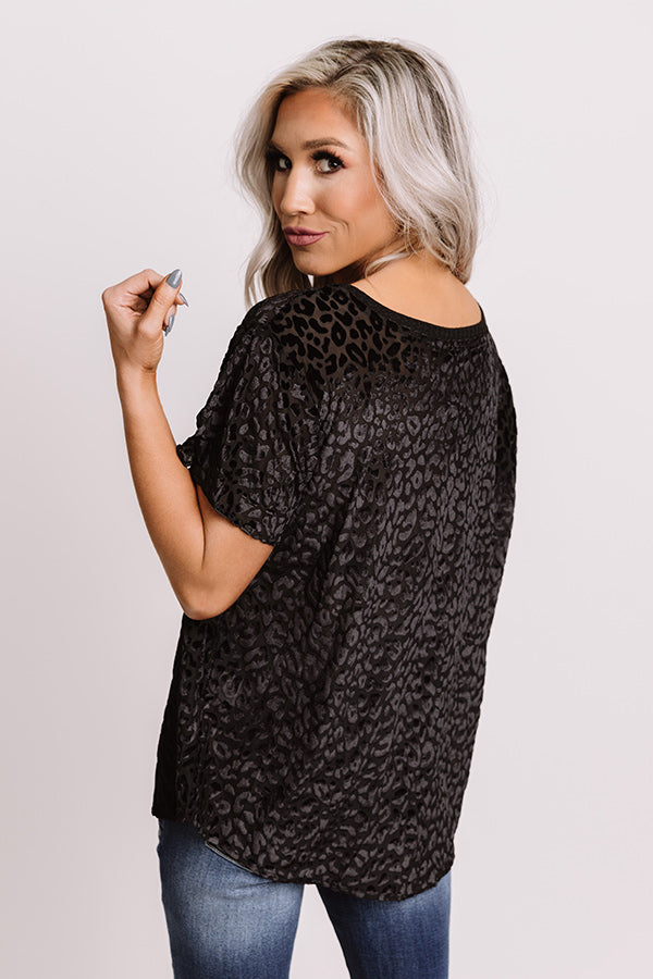 Uptown Brunch Velvet Burnout Top In Black • Impressions Online Boutique