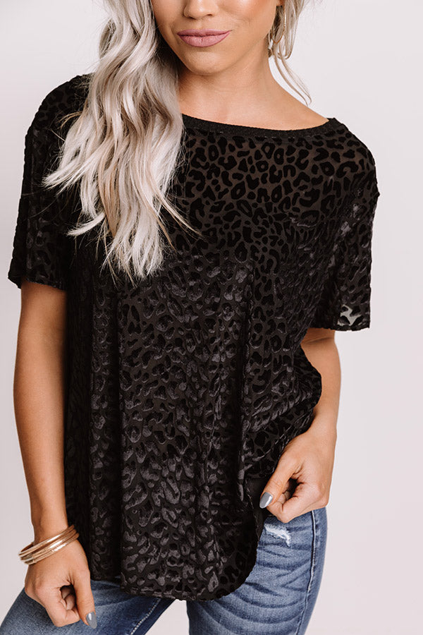 Uptown Brunch Velvet Burnout Top In Black • Impressions Online Boutique