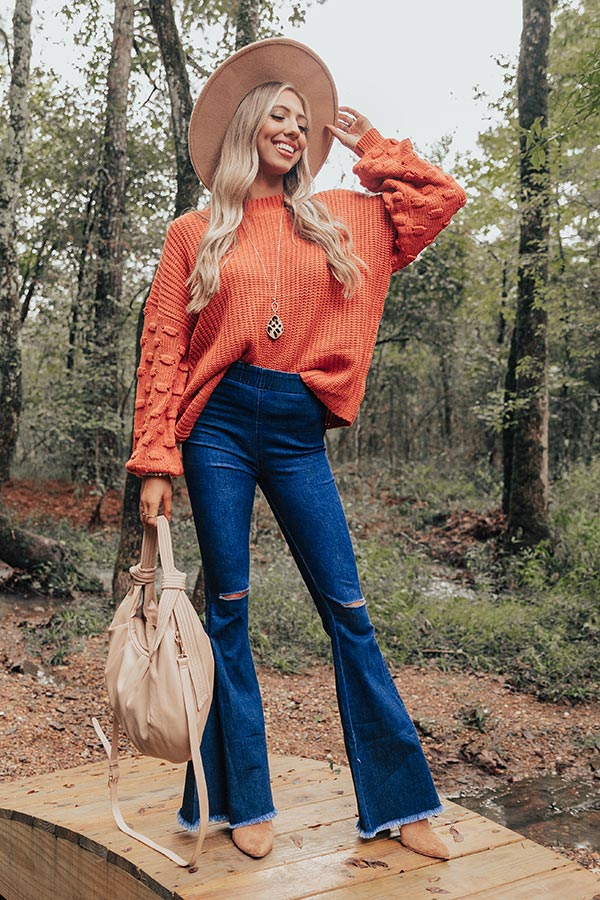 Pumpkin Weather Knit Sweater In Rust • Impressions Online Boutique