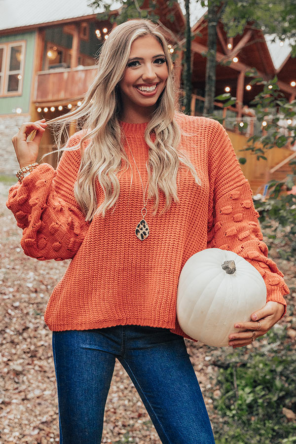 Pumpkin Weather Knit Sweater In Rust • Impressions Online Boutique