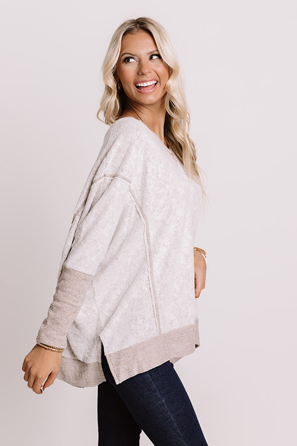 Cozy Flow Shift Top In Taupe • Impressions Online Boutique