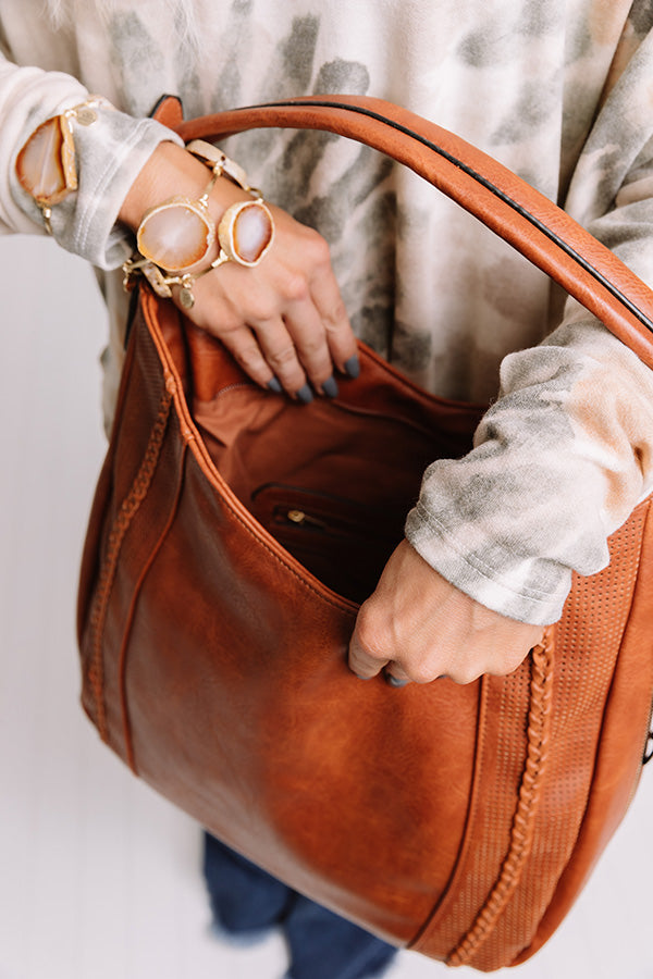 Dating In Denver Faux Leather Tote In Maple • Impressions Online Boutique