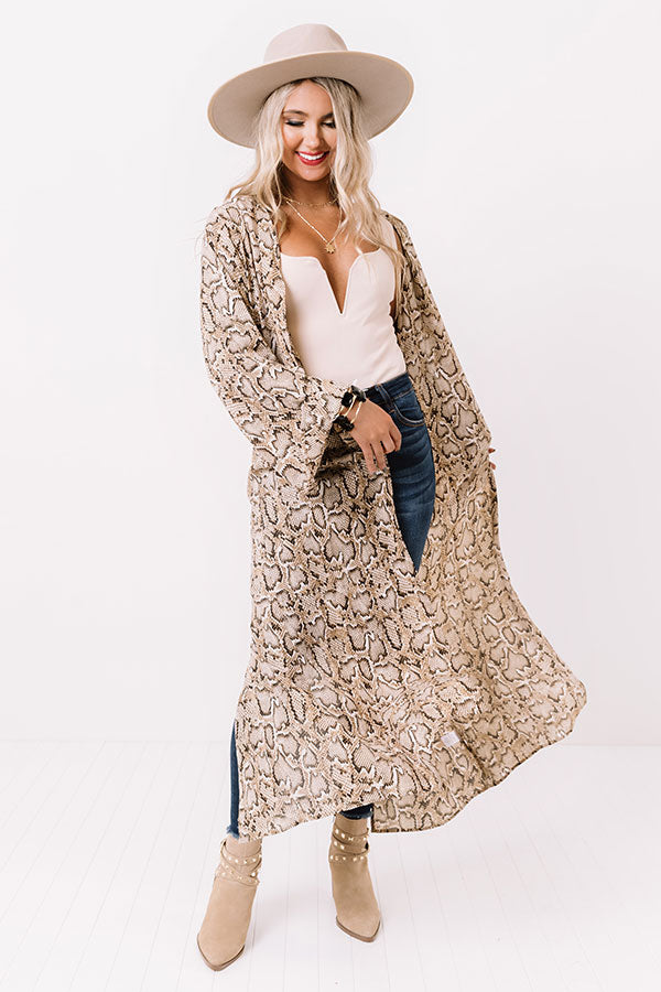Runway Show Snake Print Duster • Impressions Online Boutique