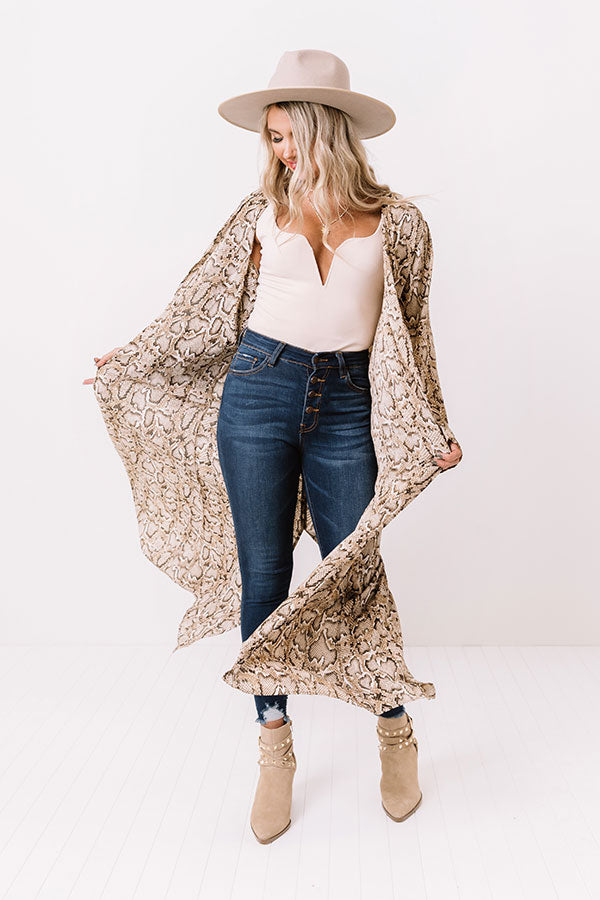 Runway Show Snake Print Duster • Impressions Online Boutique