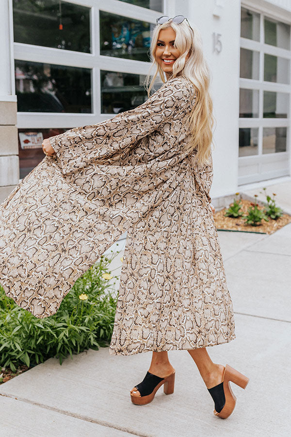 Runway Show Snake Print Duster • Impressions Online Boutique
