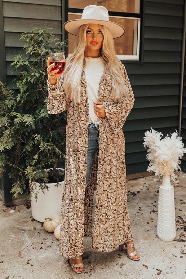 Runway Show Snake Print Duster • Impressions Online Boutique