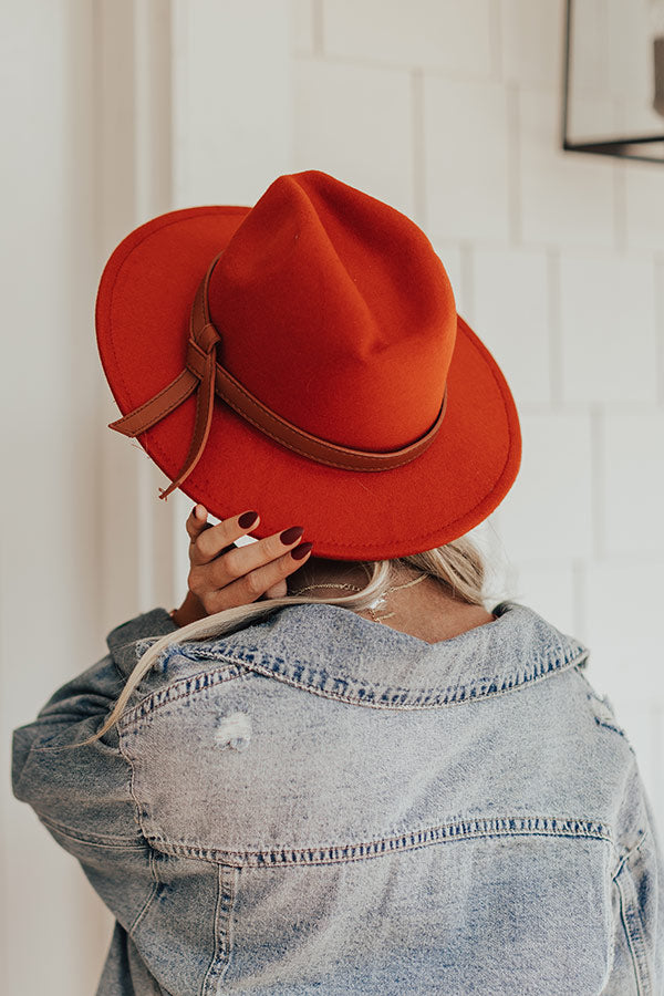 Shades Of Fall Fedora in Rust • Impressions Online Boutique