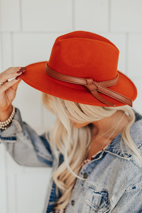 Shades Of Fall Fedora in Rust • Impressions Online Boutique