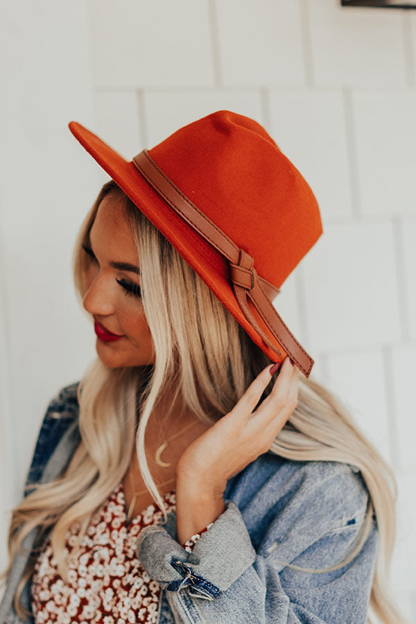 Shades Of Fall Fedora in Rust • Impressions Online Boutique
