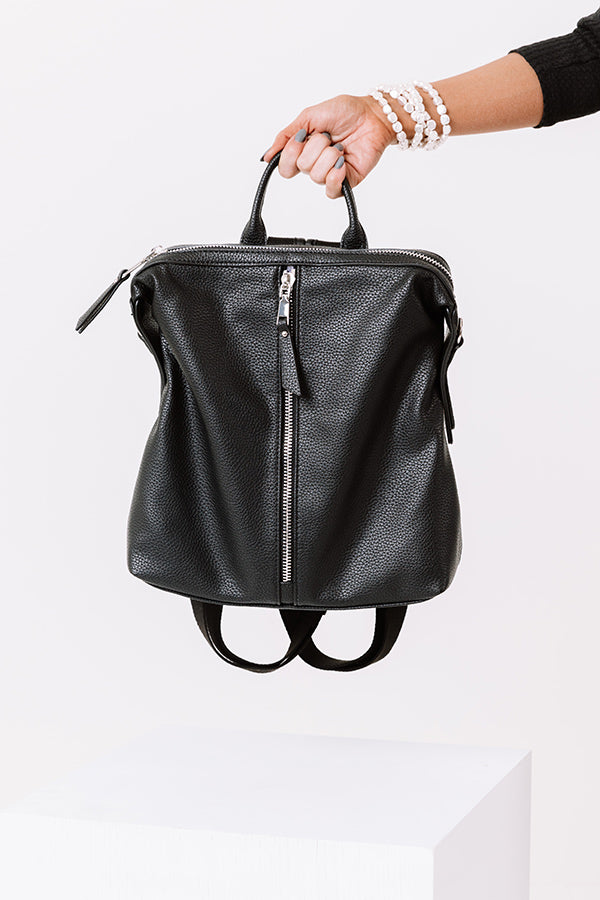 Athens Adventure Faux Leather Backpack In Black • Impressions Online ...