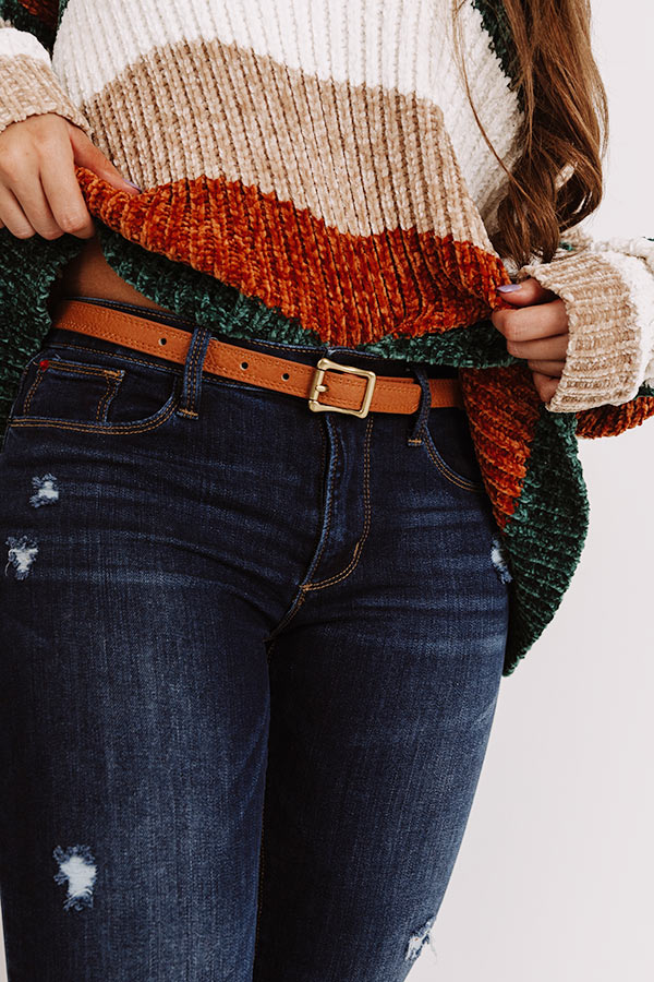 Record Label Belt In Brown • Impressions Online Boutique