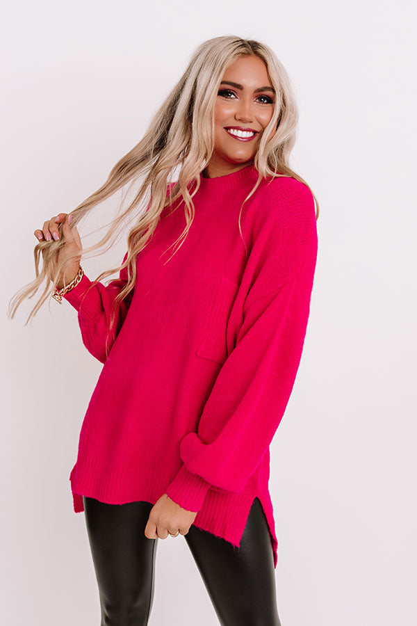 Cocoa Mood Shift Sweater In Hot Pink – Impressions Online Boutique