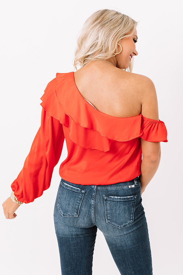 Upscale Night Ruffle Top In Red – Impressions Online Boutique