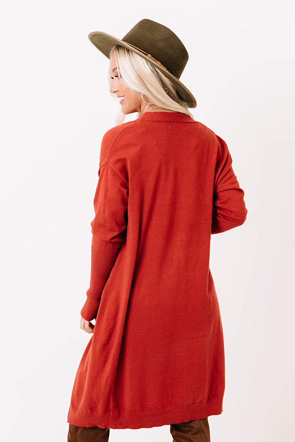 Airstream Dreams Cardigan In Dark Rust • Impressions Online Boutique